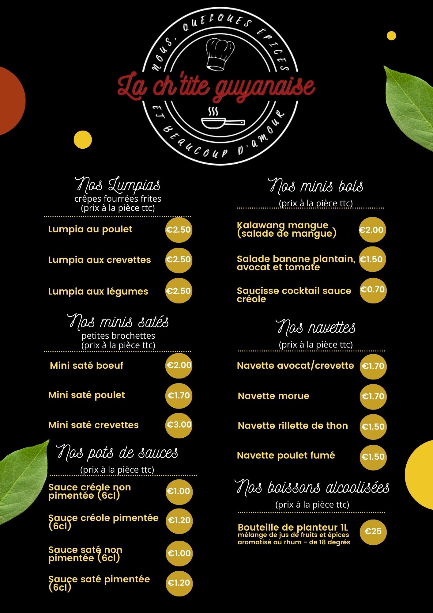 Menu – La ch'tite guyanaise